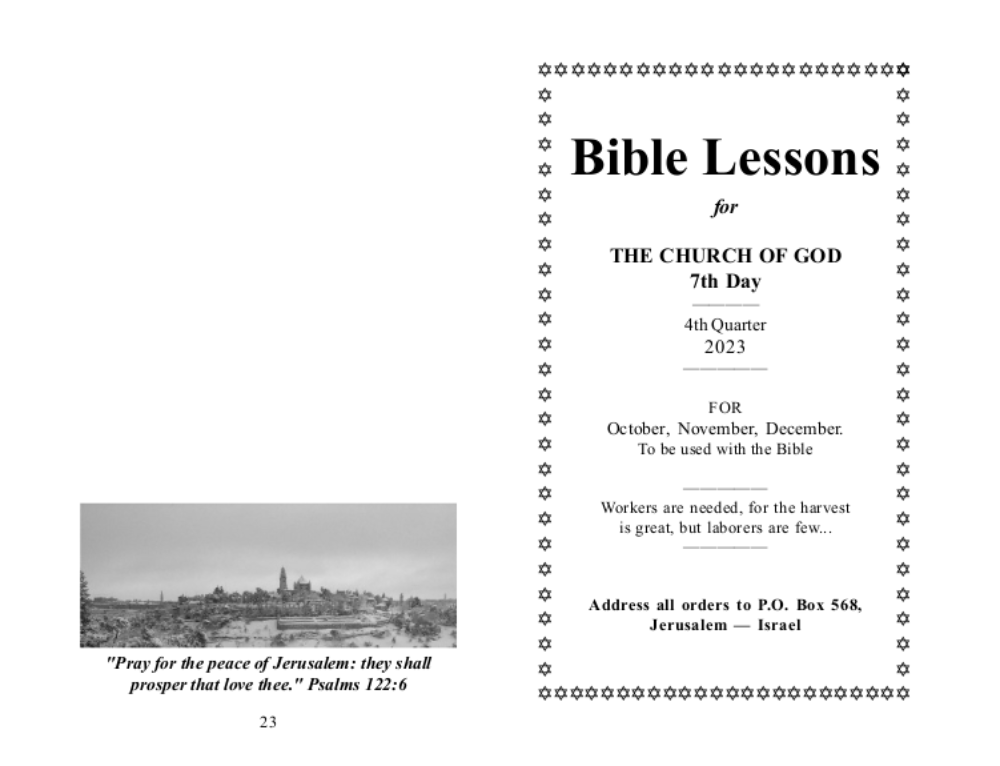 Tracts & Books – JERUSALEM 7TH DAY CHURCH OF GOD