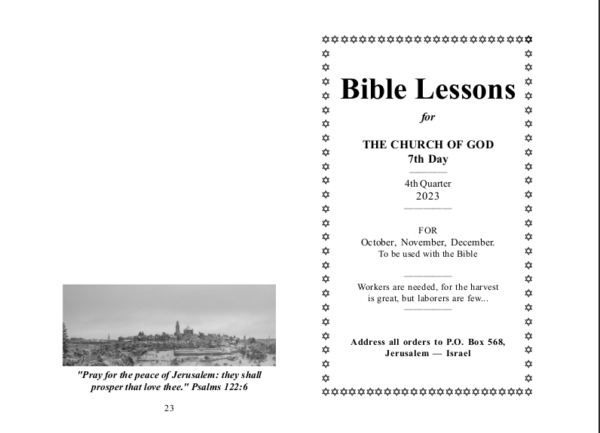 Bible Lessons – JERUSALEM 7TH DAY CHURCH OF GOD